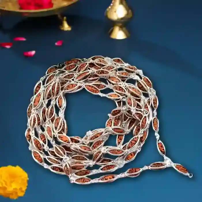 1 Mukhi Rudraksha Mala In Silver | Authentic X-Ray Certified