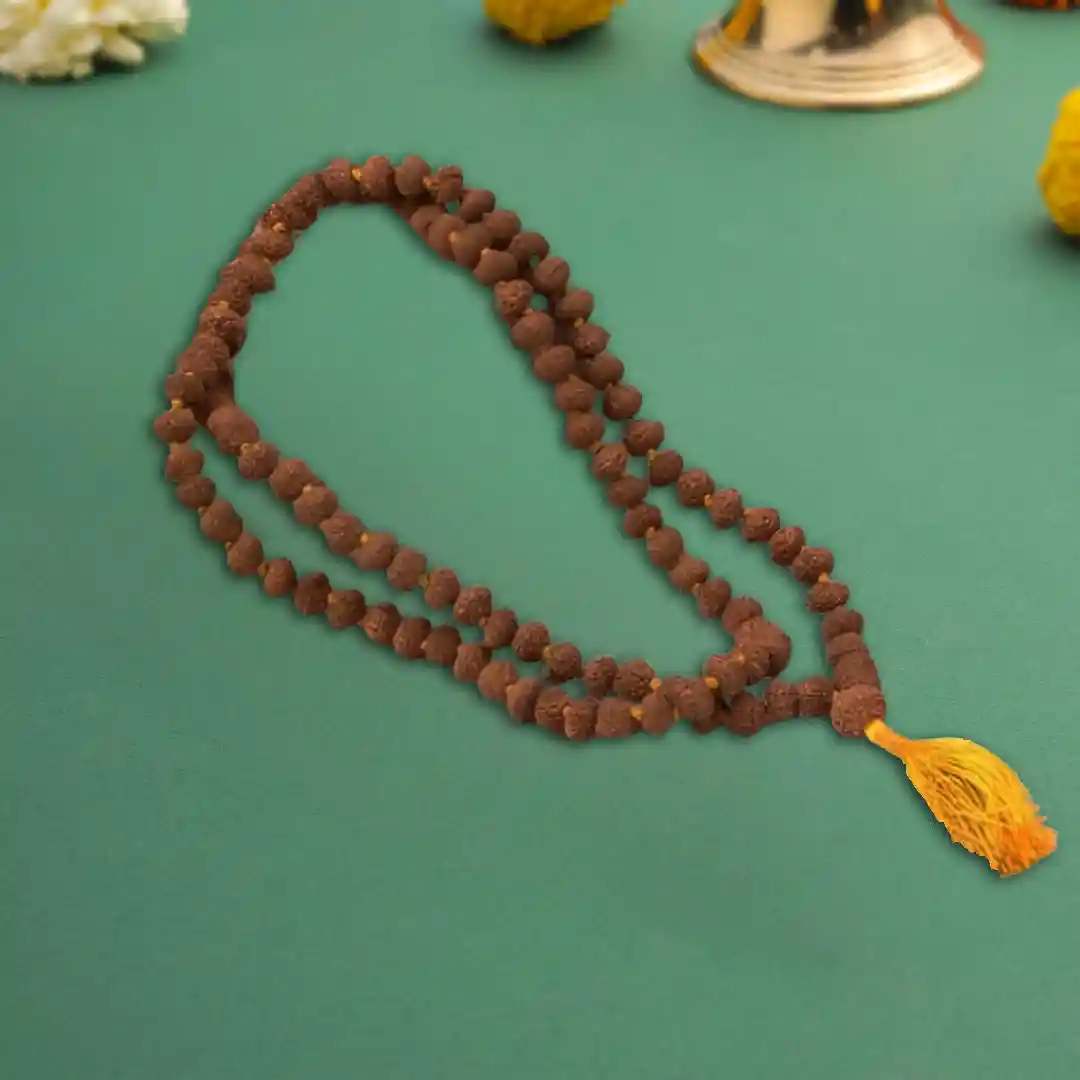 9 Mukhi Rudraksha Mala In Thread | Certified For Strength & Protection